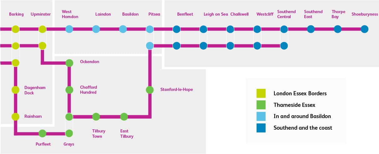 Essex Rail Map