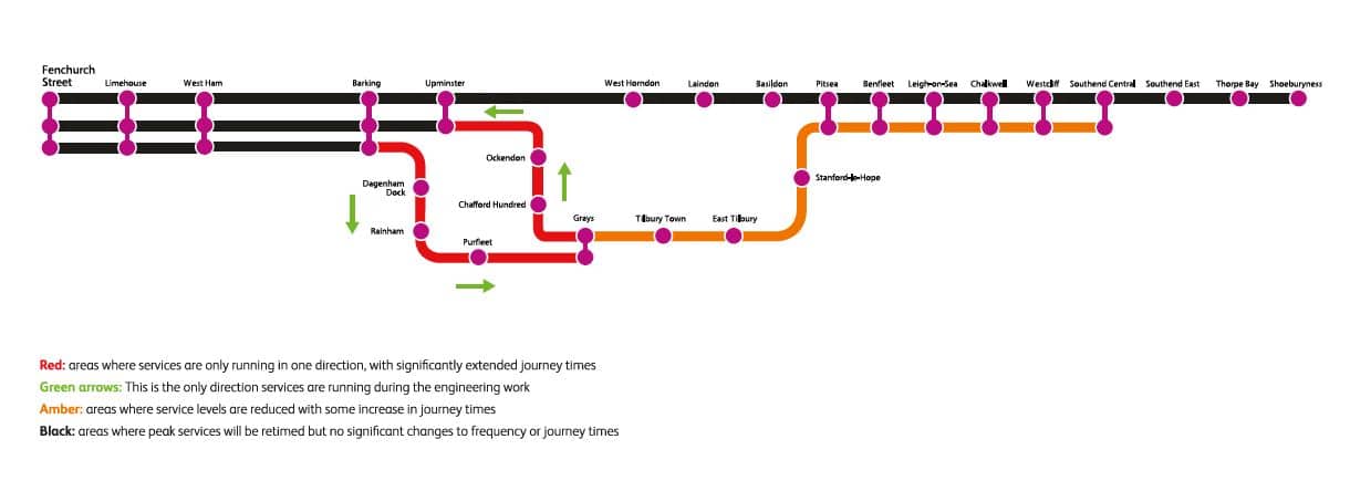 c2c services 20 July to 4 August | Trains to/from London, Southend ...